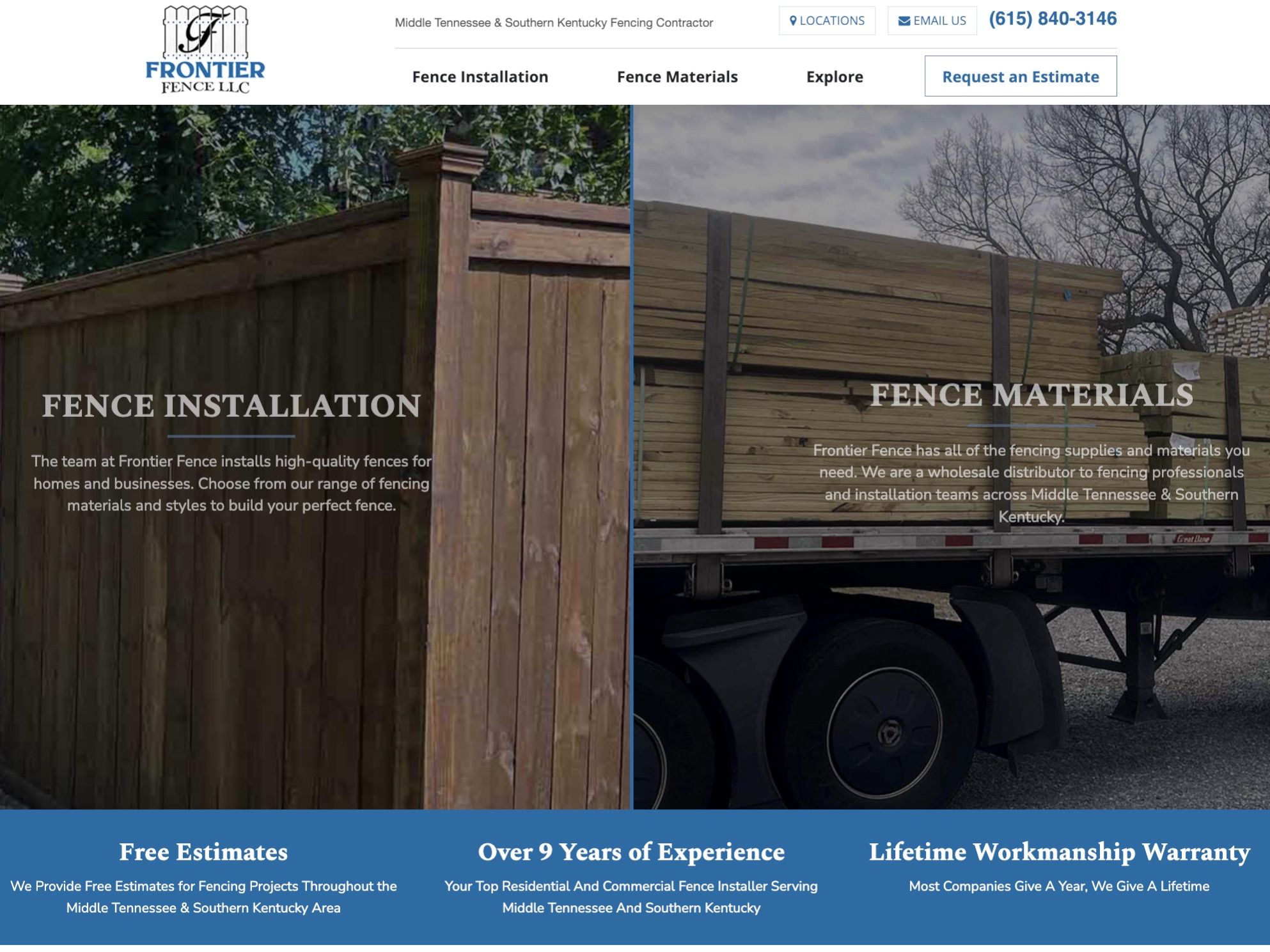 Our Tennessee Fence Company Webpage is LIVE | Frontier Fence
